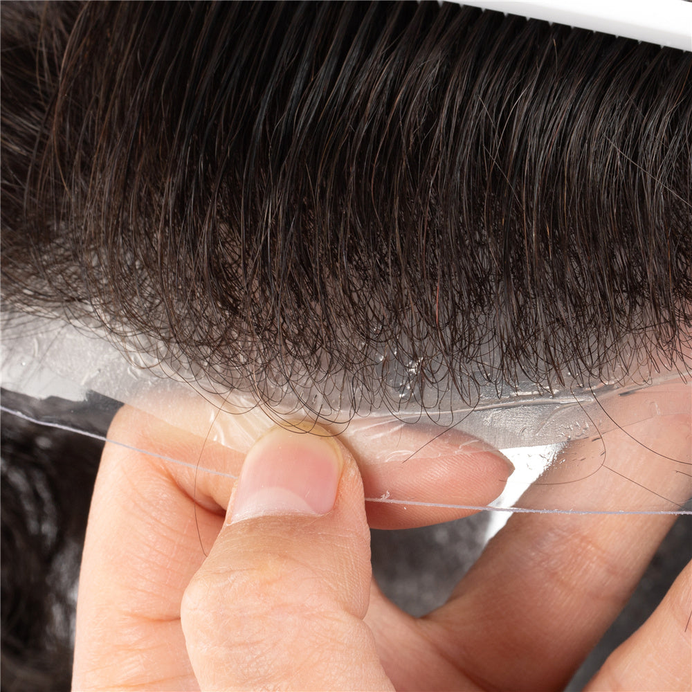 Human Hair Men's Toupee Wigs Hairpieces Natural Wave Hair For Men ...