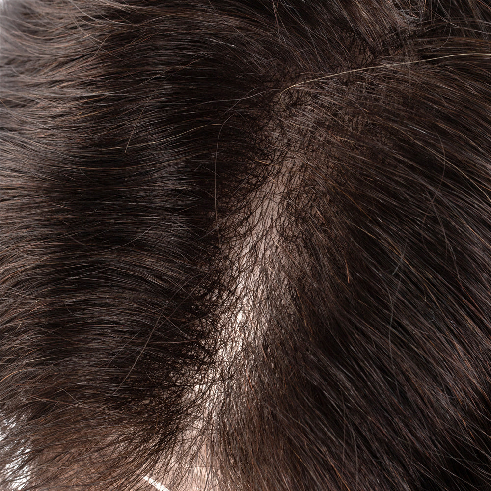Human Hair Men's Toupee Wigs Hairpieces Natural Wave Hair For Men ...