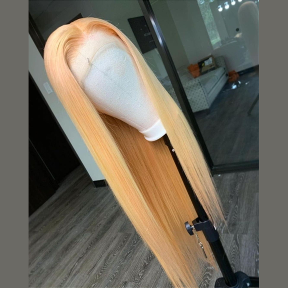 Human Hair Light Orange Color Lace Front Straight Wig – Prosp Hair Shop